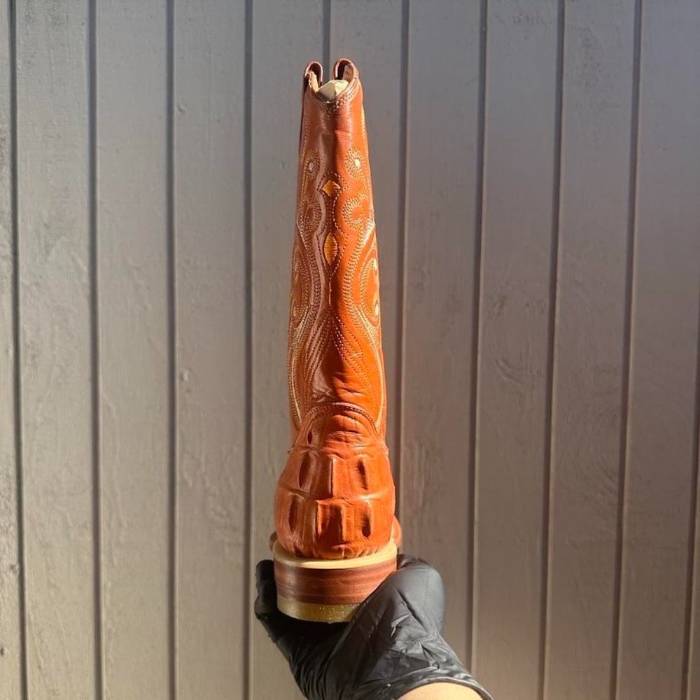 #72 Crocodile Tail Design Western Boot With Detail, S… - Gem